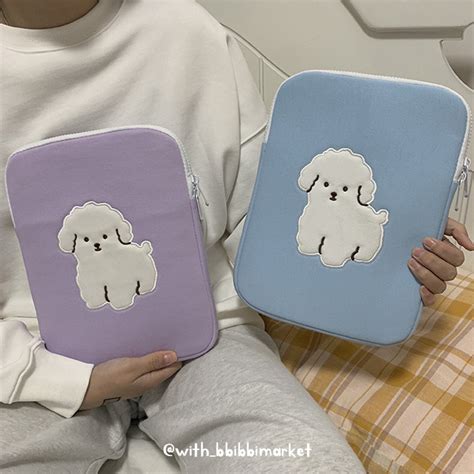 [2color 당일출고] 아이패드 파우치 가방 태블릿 노트북 귀여운 댕댕이 강아지 맥북 갤럭시탭 케이스 에어4 11인치 13인치
