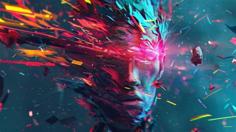 Abstract Digital Artwork Featuring A Vivid Explosion Of Colors And