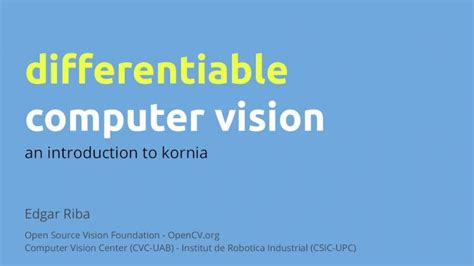 Pdf Computer Vision Local Features