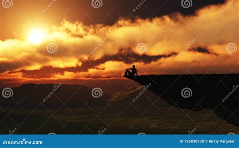 Sitting On A Cliff Vector Illustrations CartoonDealer Com