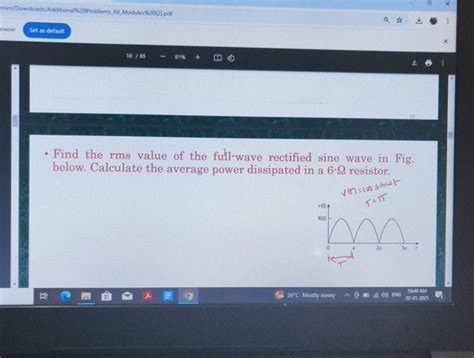 Find The Rms Value Of The Full Wave Rectified Sine Wave In Fig Below