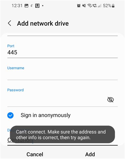 Error Connecting To Ftp Or Smb Server In My Files App Samsung Community