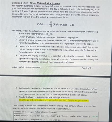Solved Question 2 7pts Simple Meteorological Program You
