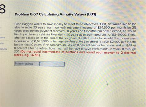 solved problem 6 57 calculating annuity values [lo1] bilbo