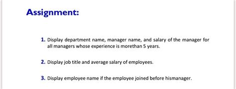 Solved Using Join Types Assignment 1display Department Name Manager