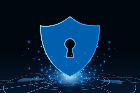 Premium Vector Cyber Security Technology Concept Shield With Keyhole Icon Personal Data