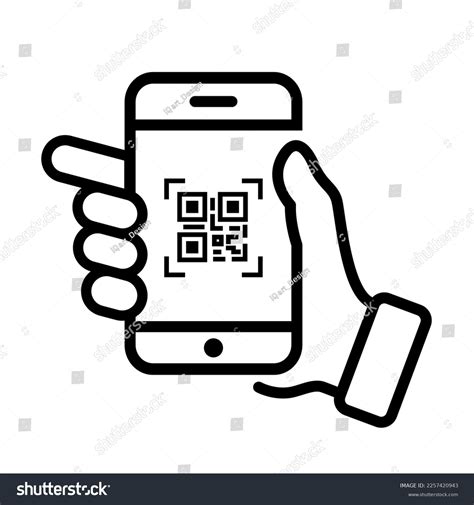 Qr Code Scanning Icon Smartphone Hand Stock Vector Royalty Free 2257420943 Shutterstock