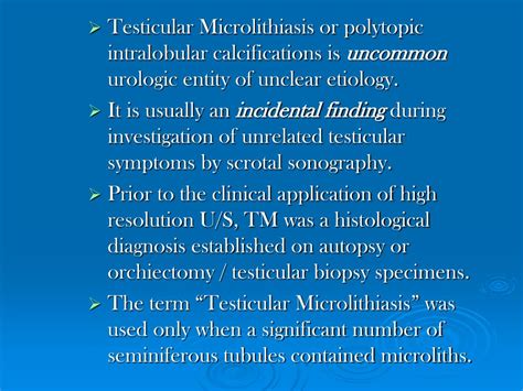 Ppt Testicular Microlithiasis Powerpoint Presentation Free Download Id 4505273