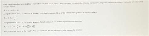 Solved Code Has Already Been Provided To Create The Four