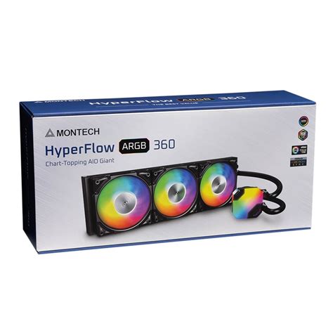 Montech Hyper Flow Argb 360mm All In One Liquid Cpu Cooling Kit Black Micro Center