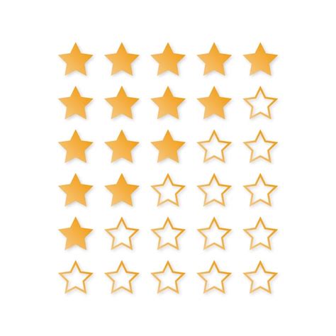 Classement Par étoiles Avec Un Fond Blanc Vecteur Premium