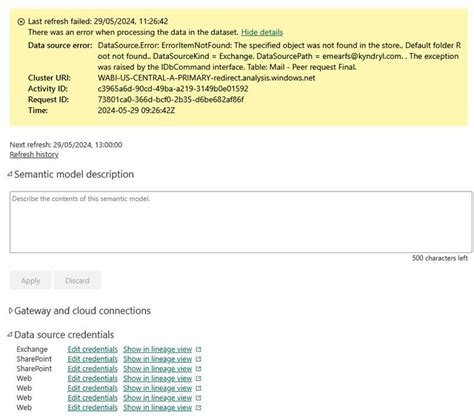 Solved Refresh Issues With Shared Mailbox Datasets Micro Microsoft Fabric Community