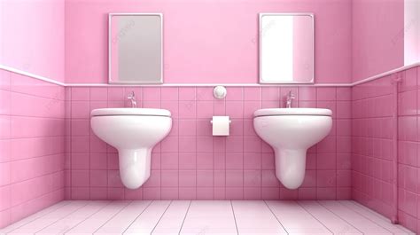 흰색 세라믹 변기와 분홍색 타일 벽 및 바닥을 갖춘 화장실의 3d 렌더링 욕실 타일 흰색 타일 화장실 배경 배경 일러스트