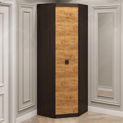 ᐉ Шафа кутова однодверна Еверест Соната 700 Венге темна Дуб Крафт Золотий Evr 2315 • Краща