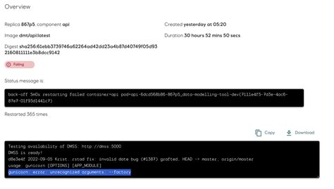 Bugfix Dmt Api Invalid Settings For Gunicorn Causes Radix To Fail See Screenshot · Issue