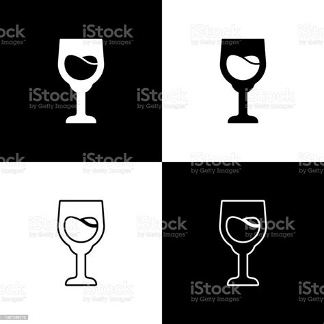 흑백 배경에 격리 된 와인 유리 아이콘을 설정합니다 와인 글래스 표지판 벡터 0명에 대한 스톡 벡터 아트 및 기타 이미지 0