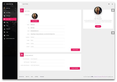 Material Blog Pro Laravel By Creative Tim And Updivision