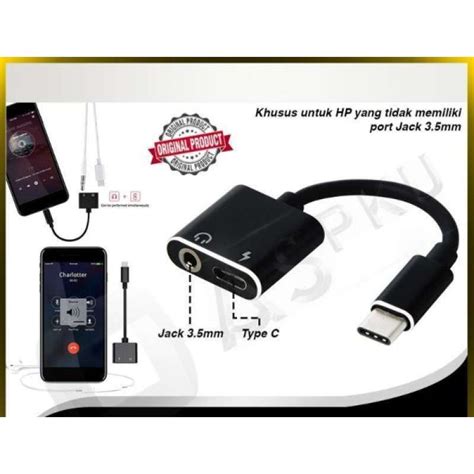 Promo Converter Type C To Jack 3 5mm Type C Penyambung Penghubung Headphone Audio USB Adapter