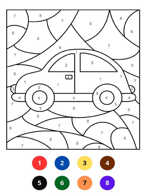 Color By Number Car Coloring Pagespdf Pdf