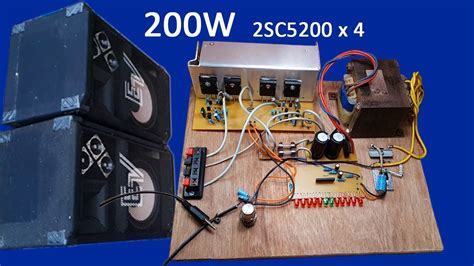 How To Make 200w Amplifier Transistors 2sc5200 X 4 At Home Power Audio Amplifier 2sc5200 Youtube