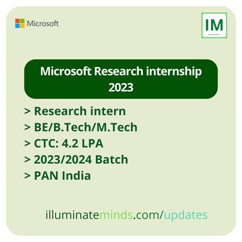 Microsoft Research Internship 2023 Research Intern Bebtechmtech