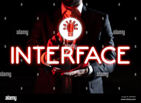 Conceptual Display Interface Internet Concept Point Of Meeting And