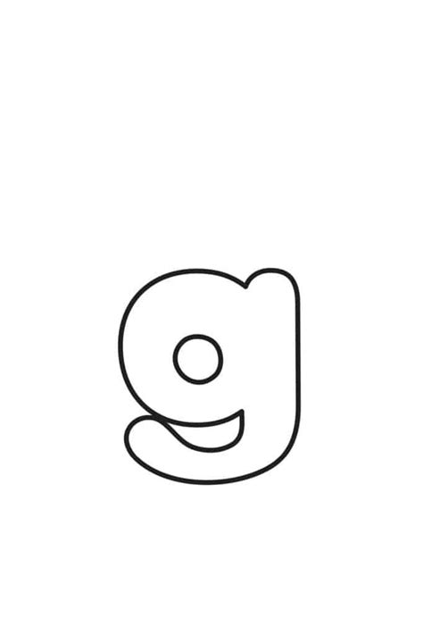 The Letter G Is Outlined In Black And White