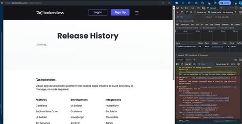 Release History Not Working General Backendless Support
