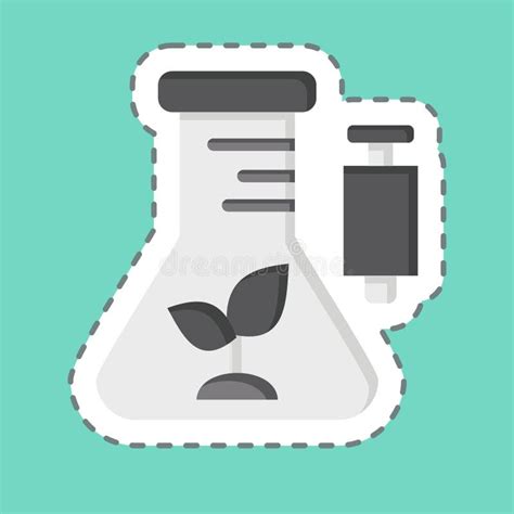 Sticker Line Cut Genetic Modification Related To Agriculture Symbol
