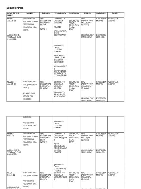 Pf Semester Plan Template Winter Pdf