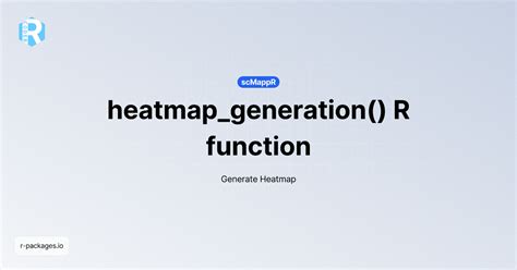 Heatmapgeneration R Function From Scmappr R Packages