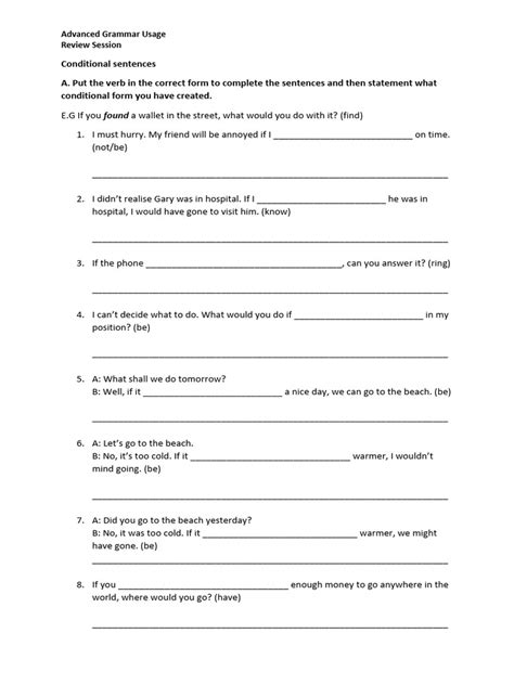 Conditionals Task Fillable Pdf Conditionals Task Fillable Pdf