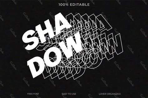 Shadow Font Style Text Effect Photoshop PREMIUM PSD File