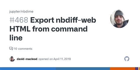 Export Nbdiff Web Html From Command Line · Issue 468 · Jupyternbdime · Github