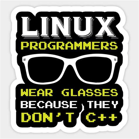 Linux Programmer Nerd Glasses Geek Sticker
