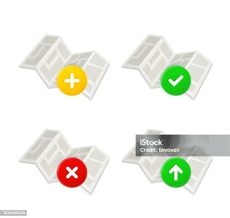 다른 픽토그램으로 설정된 지도 아이콘 3d 벡터 아이콘은 흰색 배경에 고립 된 상태로 설정되었습니다 0명에 대한 스톡 벡터 아트 및 기타 이미지 Istock