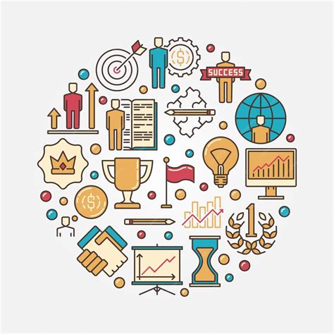 Premium Vector Self Development Vector Concept Round Colored Illustration