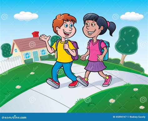 Walking Home From School Clipart