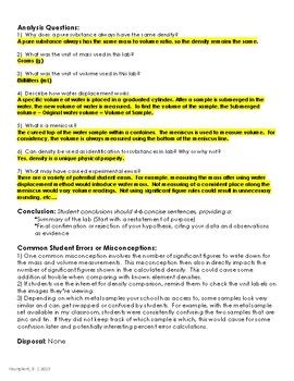 Measurement Dimensional Analysis Lab Expt Identifying Unknown Element