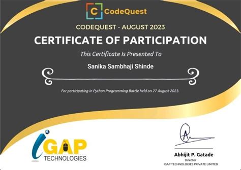 Igap Pythonprogramming Sanika Shinde