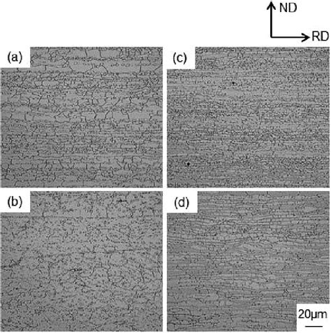 Optical Microstructures Of Sheets After Cold Rolling And Annealing At 1