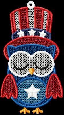 CSS710 FSL Independence Day Owls C Some Stitches