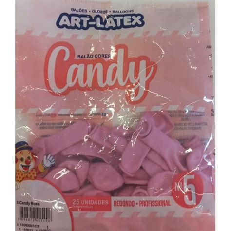 Balão 5 Rosa Candy Látex Redondo 25un Art Latex Doçura E Delicadeza Para Decorações