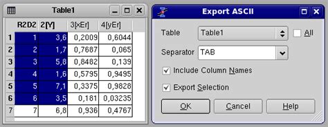 Export Ascii Export Ascii