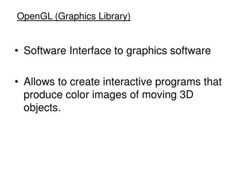 Ppt Opengl Graphics Library Powerpoint Presentation Free Download
