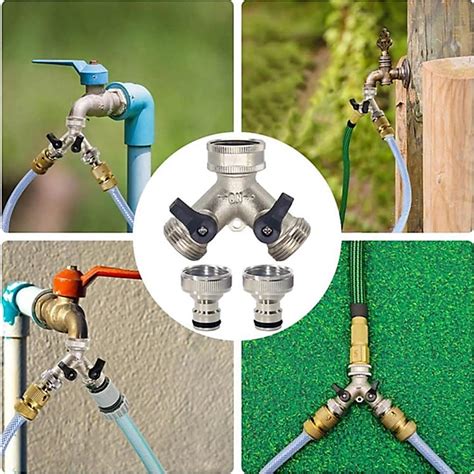 Hose Splitter 2 Way Kit Brass Y Hose Splitter With Control Valve 3