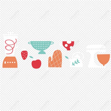 만화 최소한의 벡터 부엌 요소 Png 일러스트 무료 다운로드 Lovepik