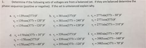 Solved Determine If The Following Sets Of Voltages Are From Chegg