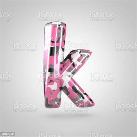 분홍색 회색 검은색과 흰색 위장 패턴 흰색 배경에 고립 된 편지 K 소문자를 위장 0명에 대한 스톡 사진 및 기타 이미지 0명 3차원 형태 검은색 Istock