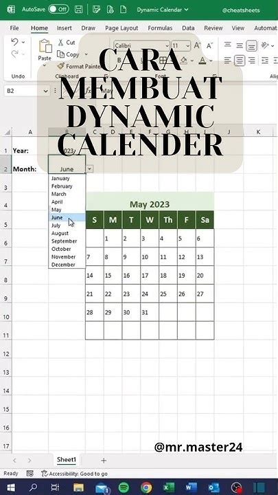 Cara Membuat Kalender Di Excel Belajar Tutorialexcel Excel Shorts